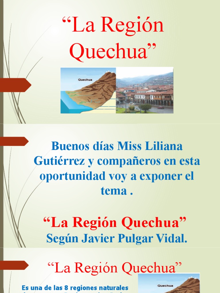 Características de la Región Quechua | PDF | Hogar, jardinería y bricolaje