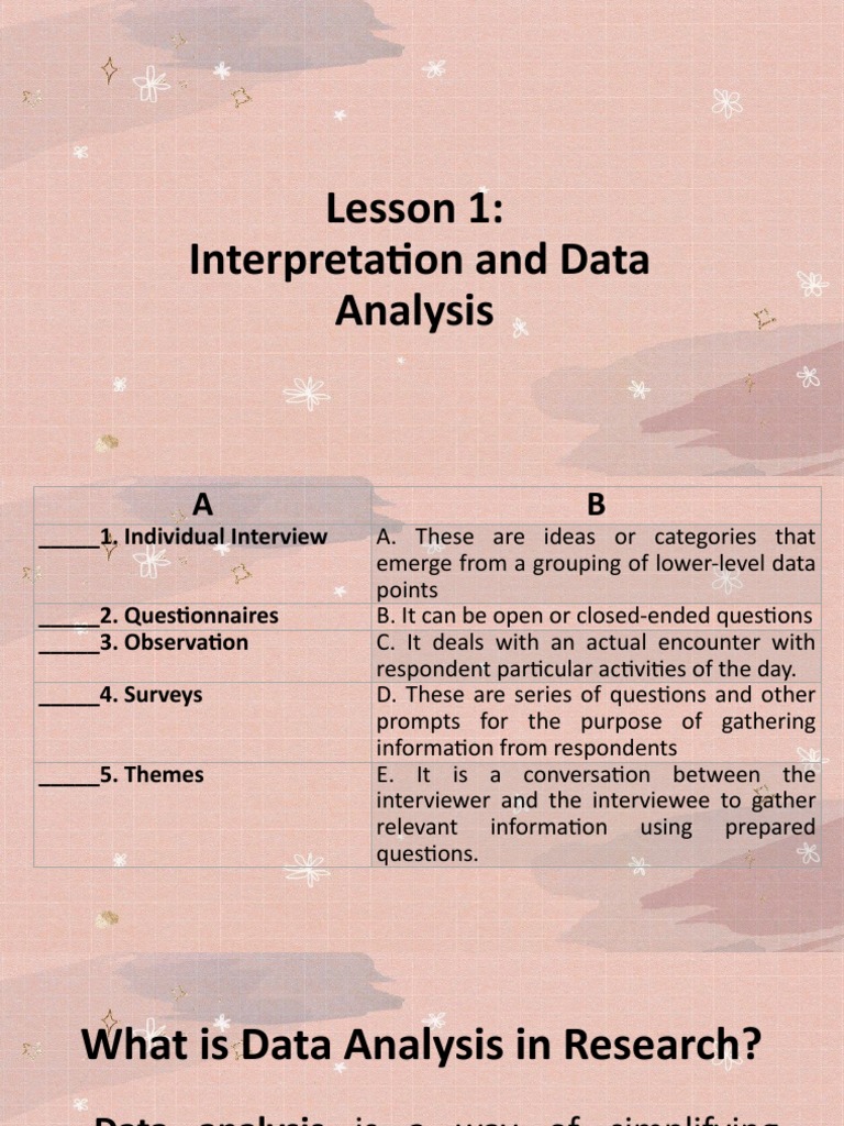 Q4-Lesson 1 | PDF | Data | Data Analysis