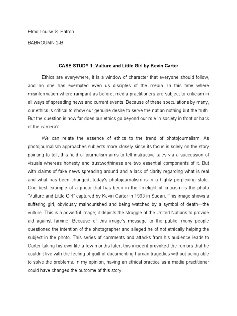 Case Study 1 - Vulture and The Child | PDF | Social Institutions