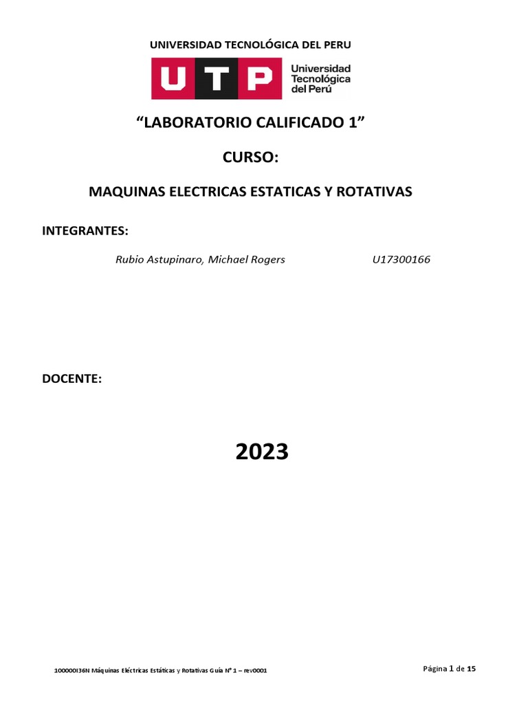 Máquinas Eléctricas Estáticas y Rotativas - Guía - Lab Virtual N°1 (AVANZADO) | PDF ...