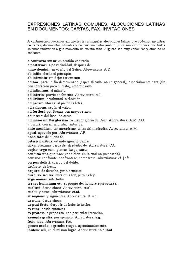 Expresiones Latinas Comunes | PDF