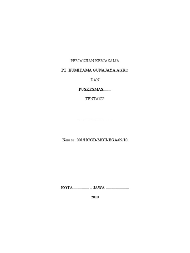 Contoh MOU CSR | PDF