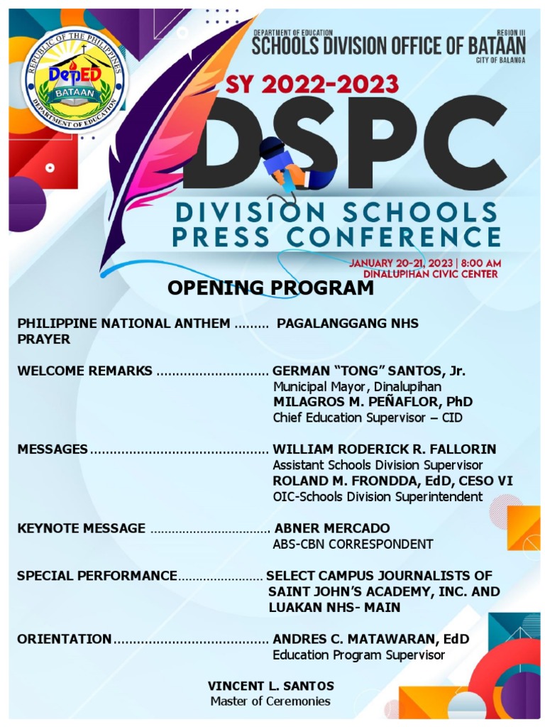 DSPC Program | PDF | Public Sphere | Entertainment
