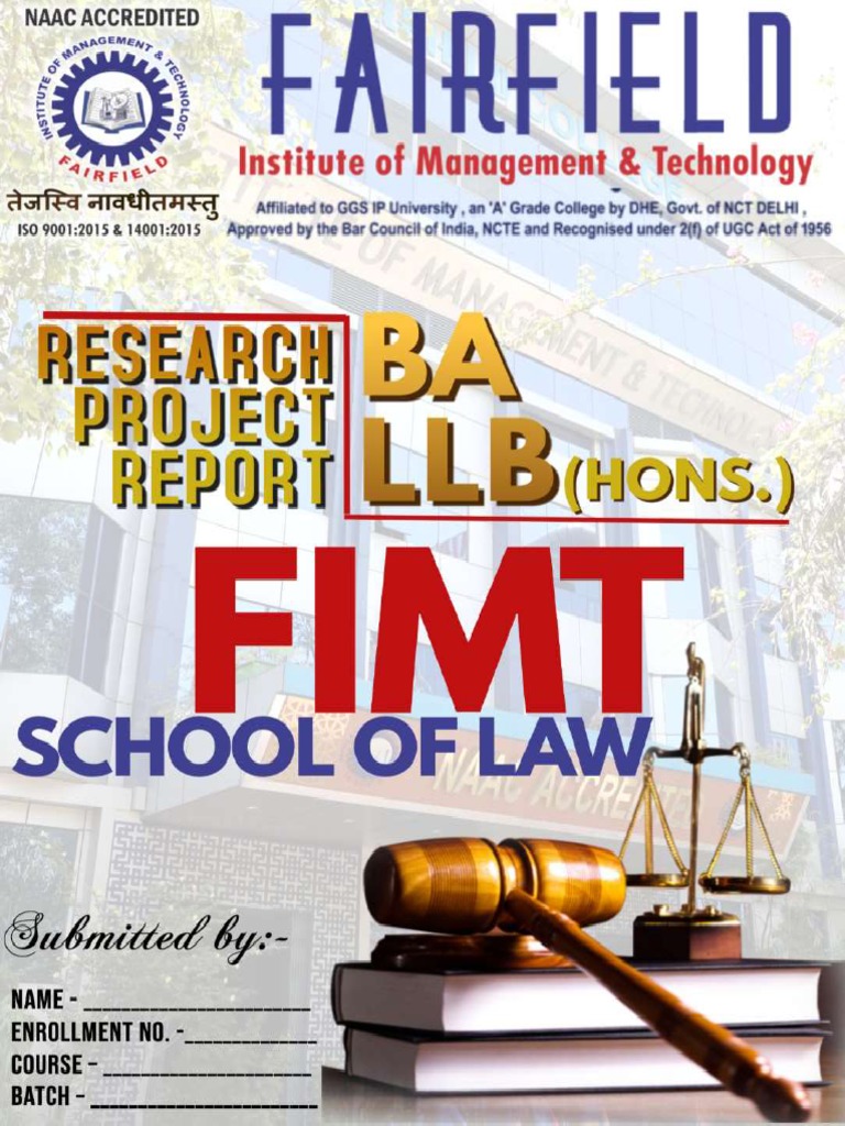 Ba LLB Research Project Report | Download Free PDF | Marriage | Divorce