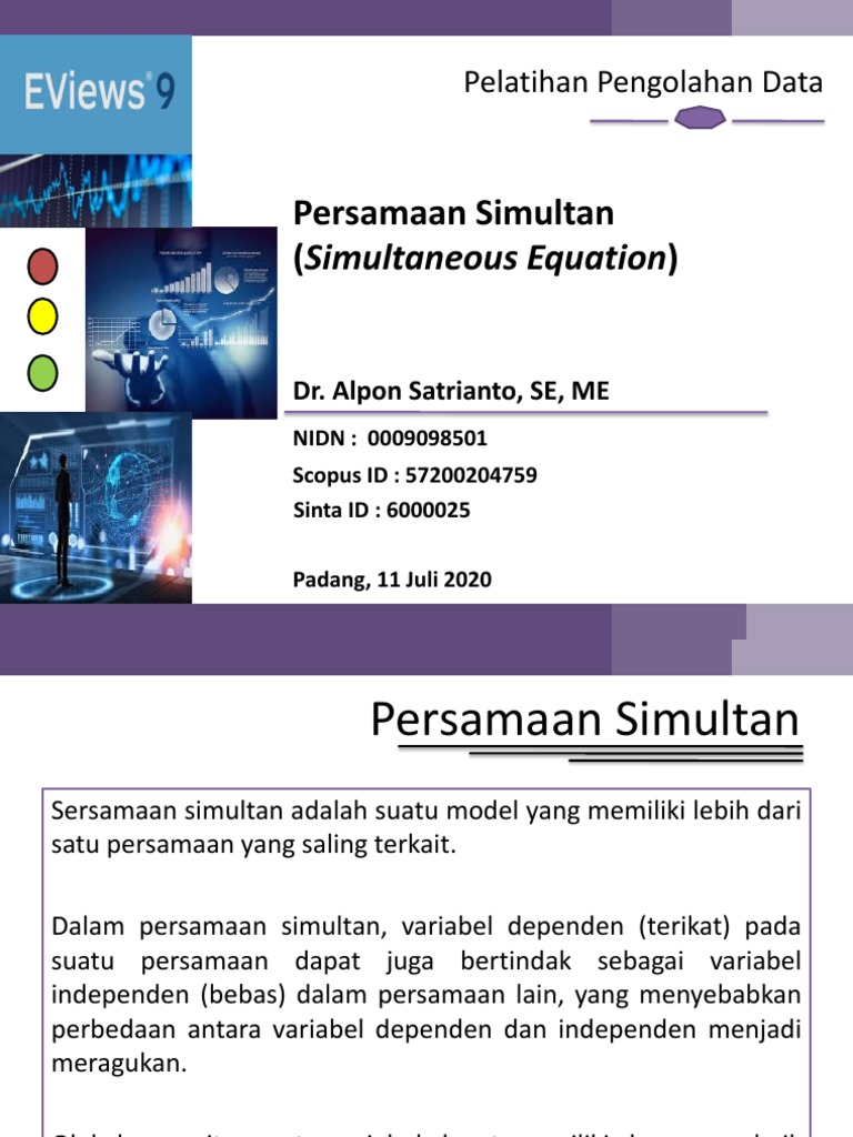 Alpon Satrianto Pengolahan Data Persamaan Simultan | PDF | Metode & Bahan Ajar