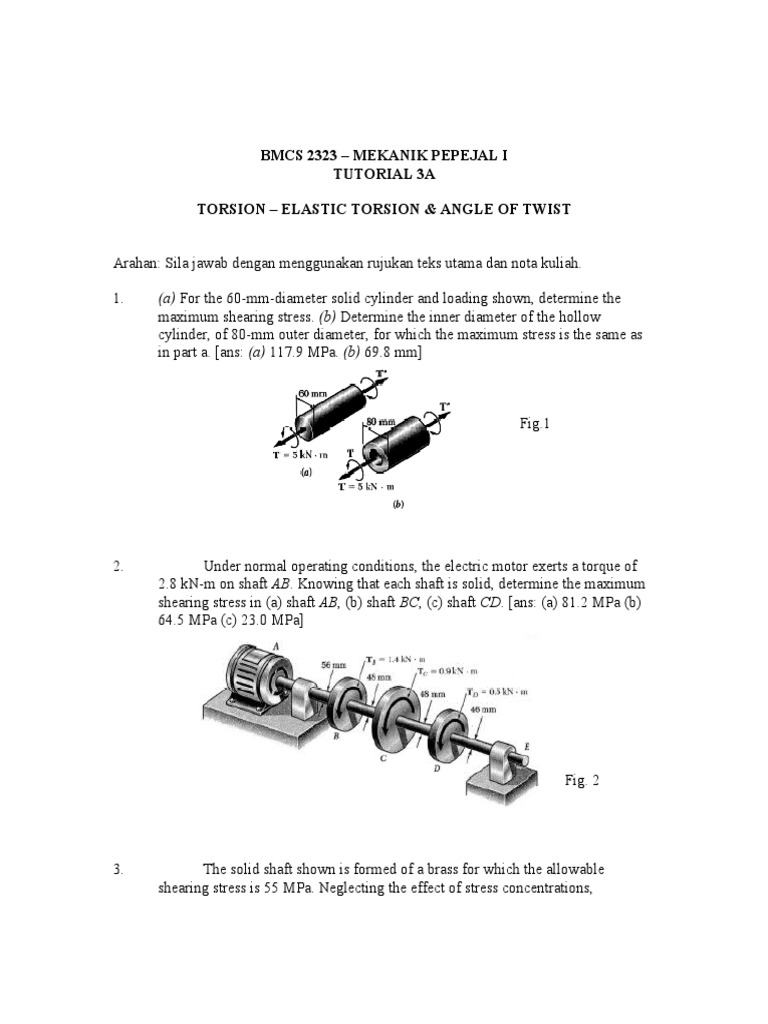 T 3A Torsion | Download Free PDF | Stress (Mechanics) | Physical Sciences