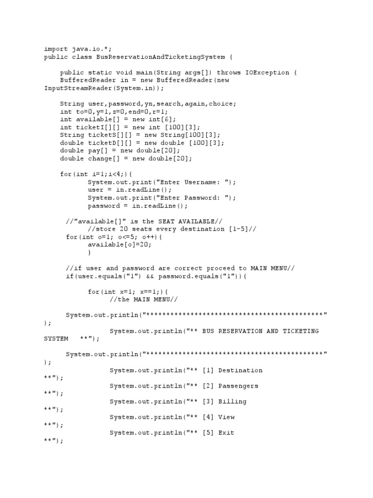 Bus Reservation System | PDF | Ticket (Admission) | Computer Engineering