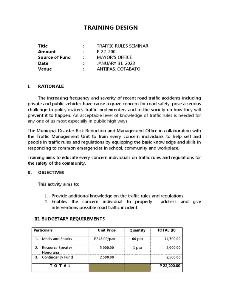 Training Design | PDF