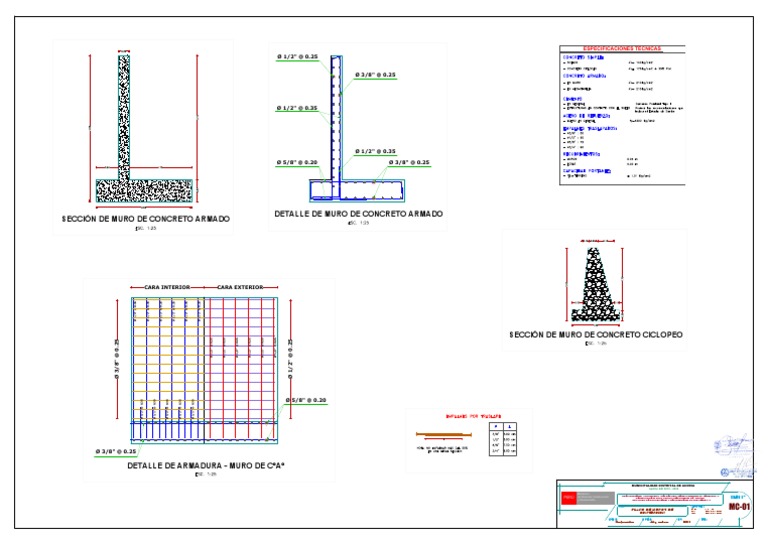 24.-Plano de Muro de Contencion (MC-01) | PDF | Edificios y estructuras