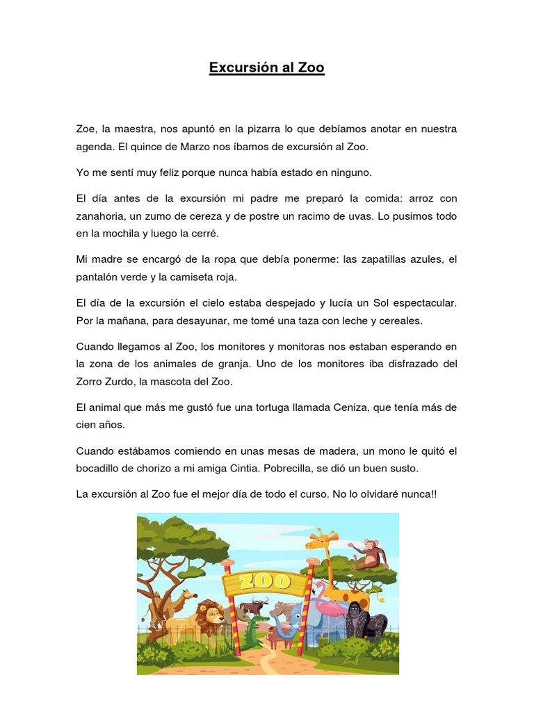 Excursión al Zoo: Un día inolvidable | PDF