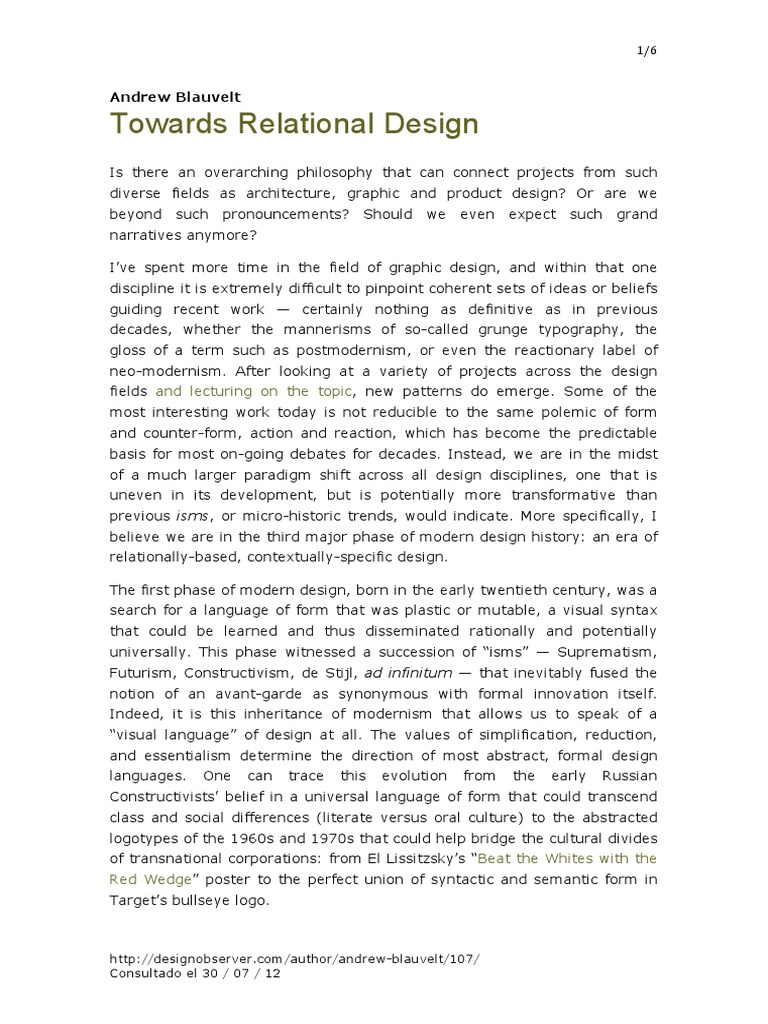 Blauvet-Towards Relational Design | PDF | Design | Typefaces