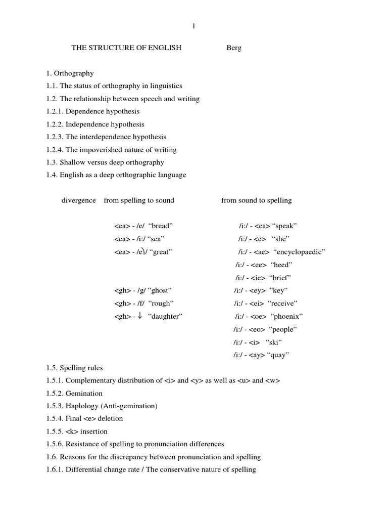 Structure of English | PDF | Syllable | Clause