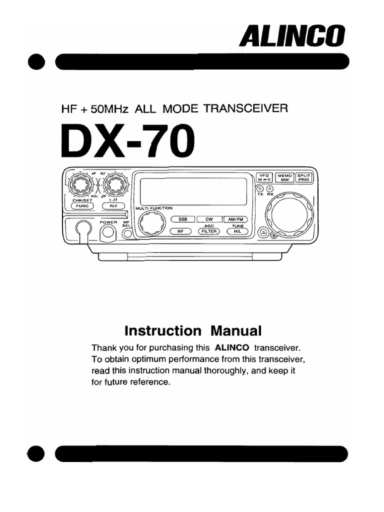 Alinco DX-70 User | PDF
