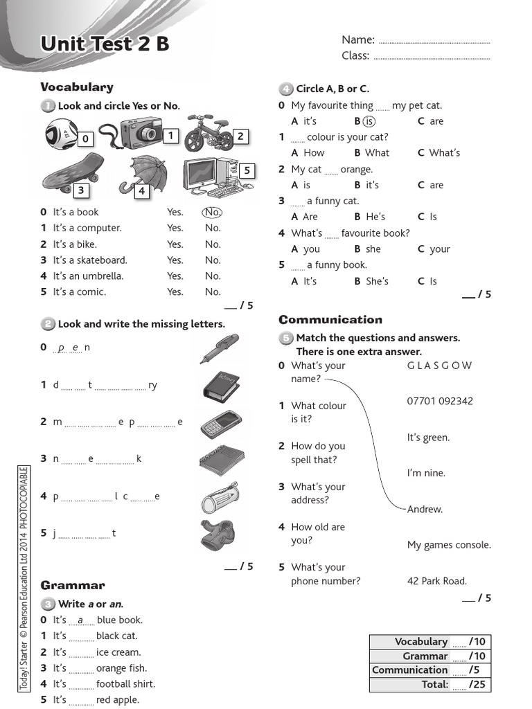 Today Starter - UnitTest2B | PDF