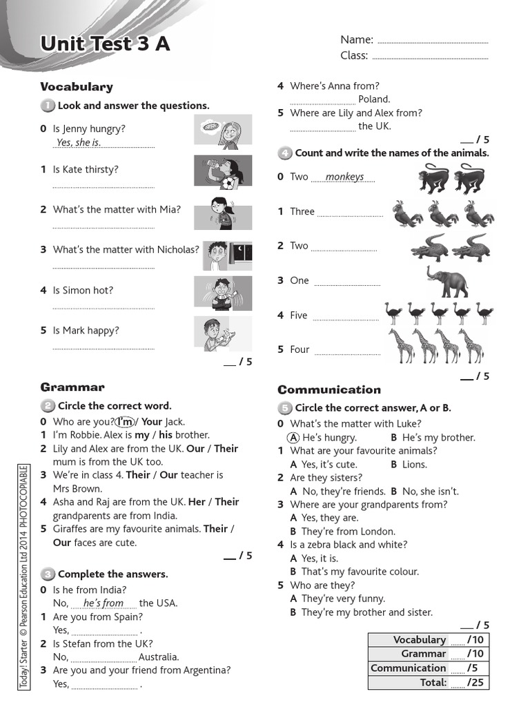 Today Starter - UnitTest3A | PDF