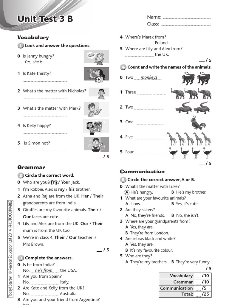 Today Starter - UnitTest3B | PDF