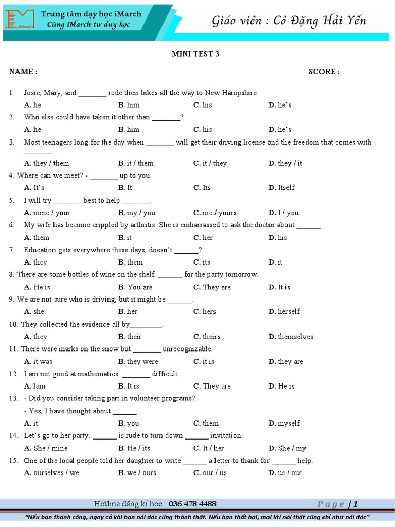Mini Test 3 Pdf