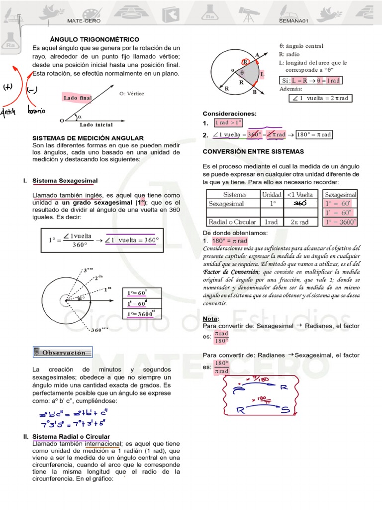 Ciclo Verano Escolar Mate-Cero Geo-Trigo | PDF