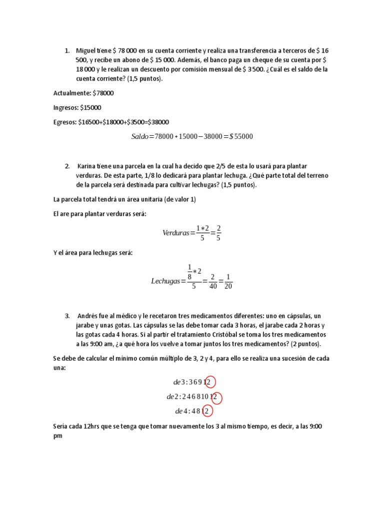Problemas Matemáticos Resueltos | PDF