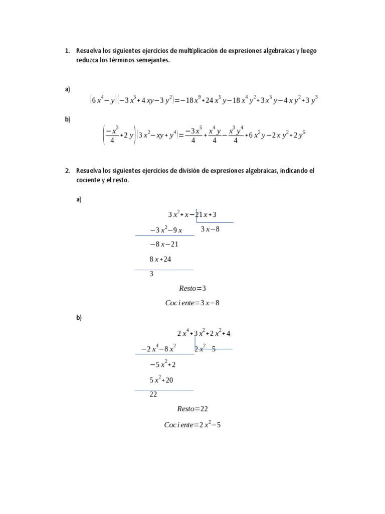 Tarea Mate S5 Pauta y Desarrollo | PDF