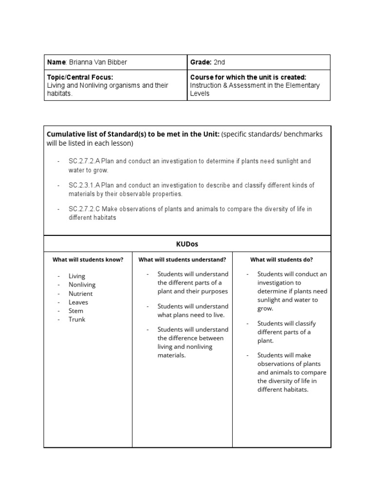 Learning Targets for 2nd Grade Science | PDF | Learning | Teaching Method