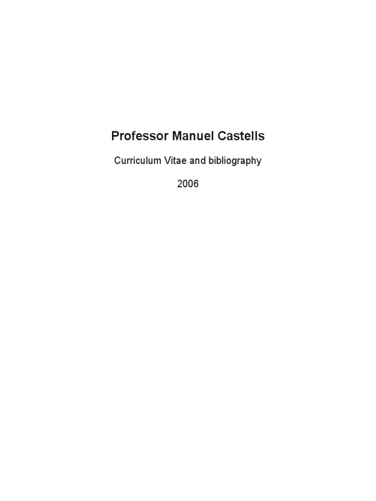 CV - Manuel Castells 2006 | PDF