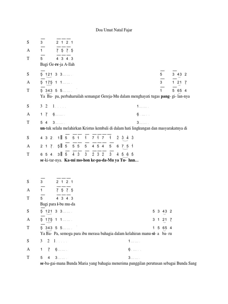 Doa Umat Natal Fajar | PDF