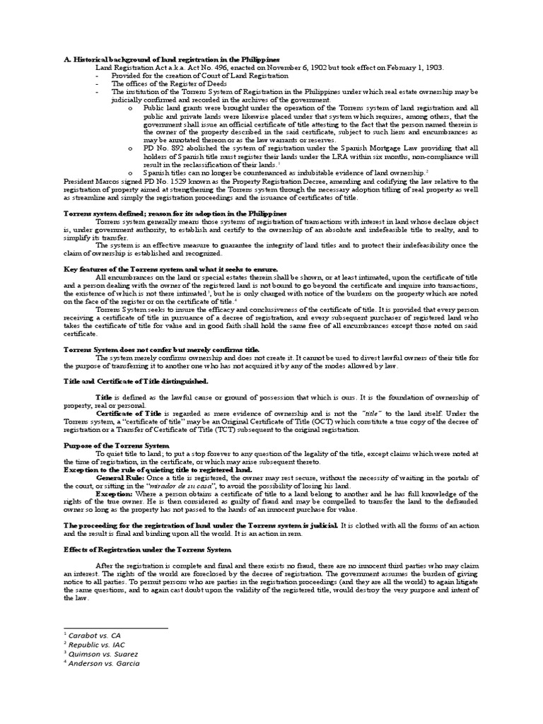 Land Titles and Deeds Reviewer | PDF | Title (Property) | Ownership