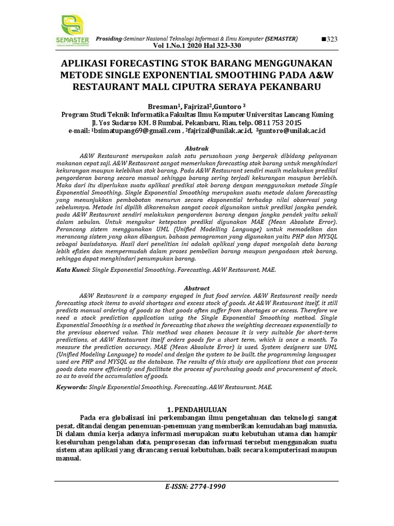 Metode Single Exponensial Smooting | PDF