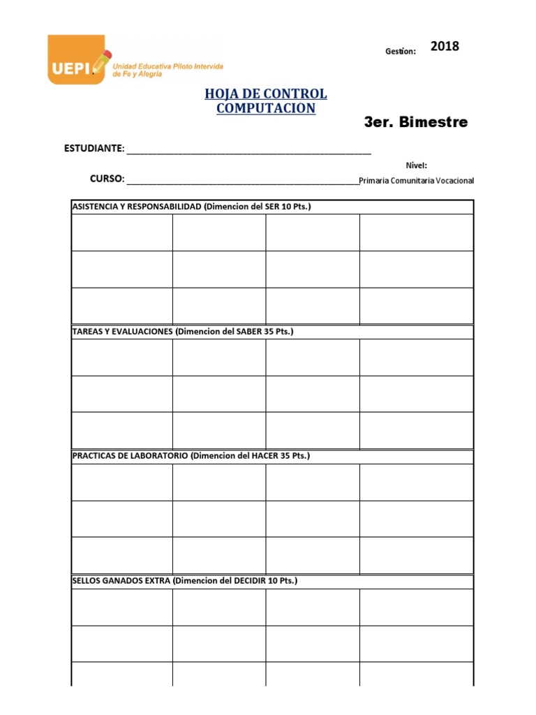 Hoja de Control | PDF