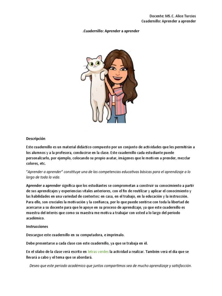 Cuadernillo Aprender A Aprender 2do Parcial | PDF | Aprendizaje | Maestros