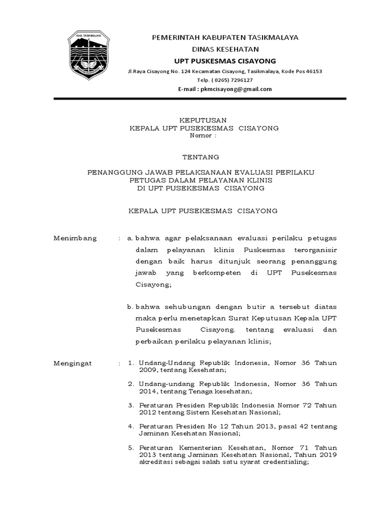 E.p.9.1.2.1 SK Penanggung Jawab Pelaksanaan Evaluasi Dan Perbaikan ...