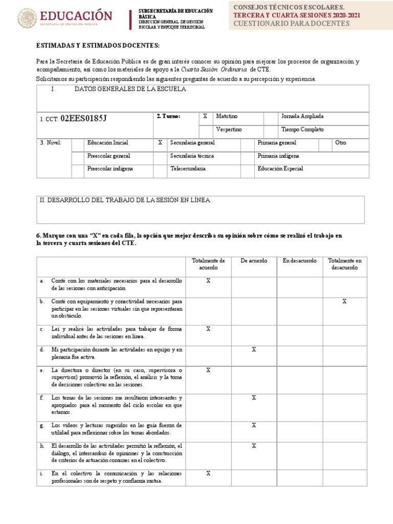 DOCENTE Formulario CONTESTADO | PDF | Educación de la primera infancia ...
