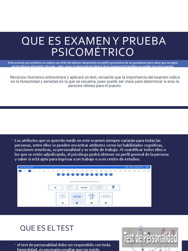Que Es Examen Y PRUEBA Psicométrico | PDF | Prueba (evaluación ...