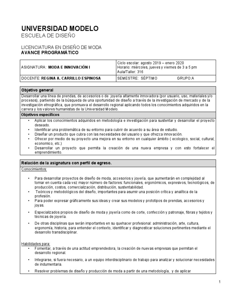 AP Moda e Innovacion I | PDF | Diseño | Innovación