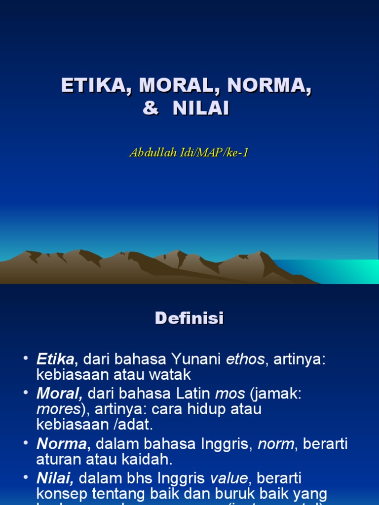 Etika: Definisi dan Penerapannya | PDF | Gaya Hidup