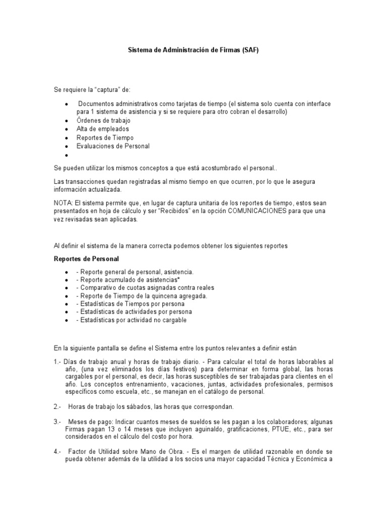 Analisis Sistema SAF | PDF | Estadísticas | Business