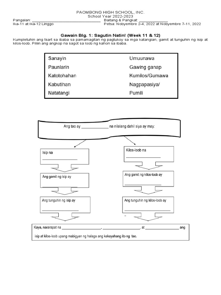 EsP 7 Mga Gawain 2nd Quarter | PDF EsP 7 Mga Gawain 2nd Quarter | PDF