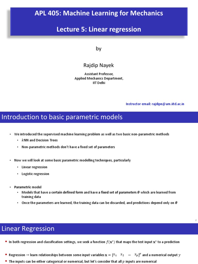Lecture 5 Pdf Regression Analysis Linear Regression 