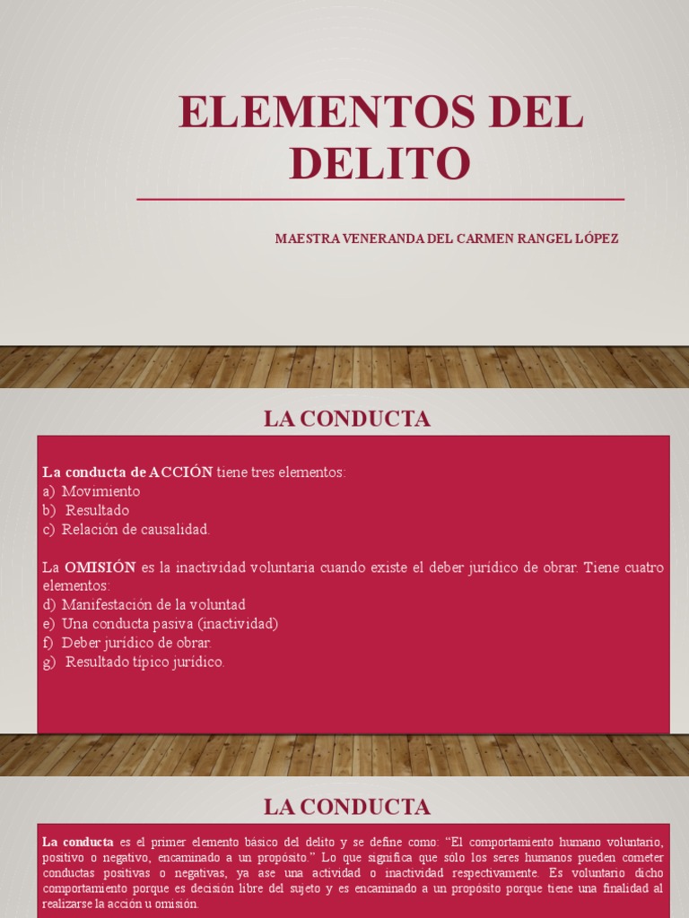 Elementos Del Delito | PDF | Intención (Derecho Penal) | Ley Pública