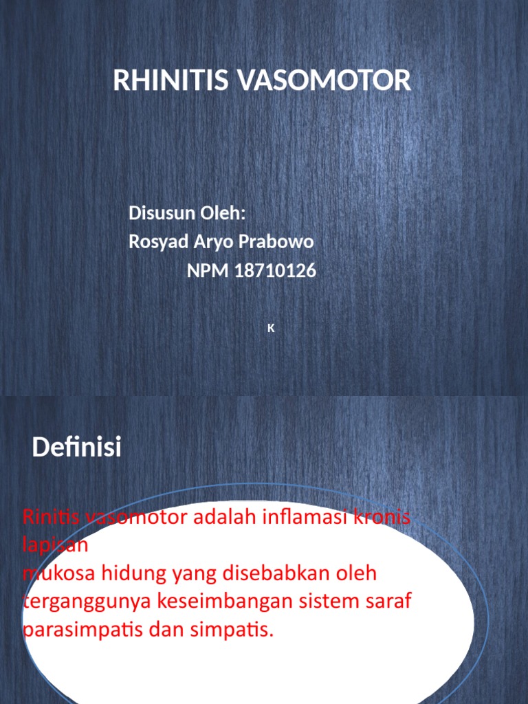 Vasomotor Rhinitis | PDF