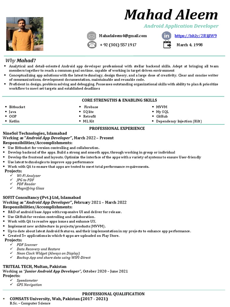 Mahadaleem Android Developer 1 Download Free Pdf Mobile App Android Operating System