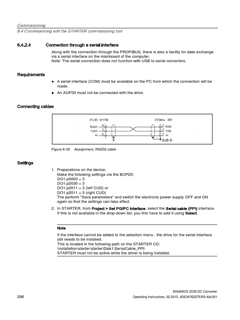 6RA80 STARTER Serial Communication | PDF