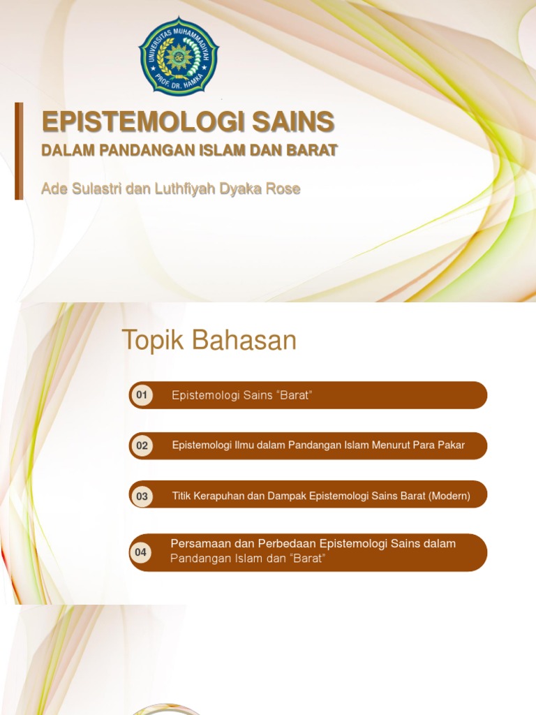 Kel 2 Epistemologi Sains Barat Dan Islam | PDF