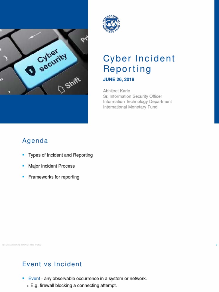 2019-06-26 Item 6 - Cyber Incident Reporting | PDF | Security ...