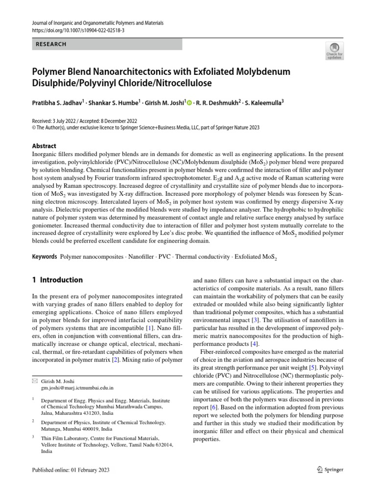 Journal of Inorganic and Organometallic Polymers and Materials | PDF ...