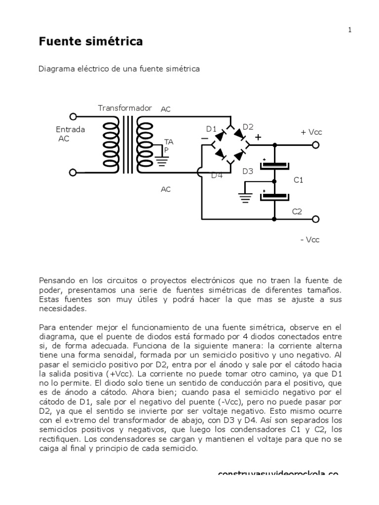 Fuentes Simetricas | PDF | Placa de circuito impreso | Corriente continua