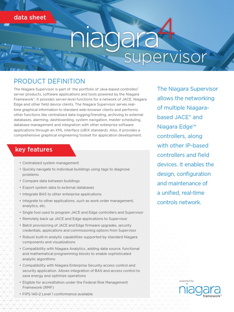 Niagara Supervisor Operating System | PDF | Databases | World Wide Web