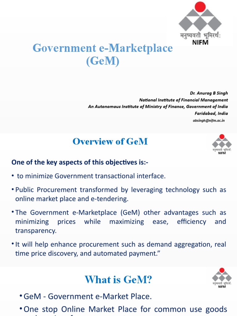 Government e-Marketplace Overview | PDF | Auction | Procurement