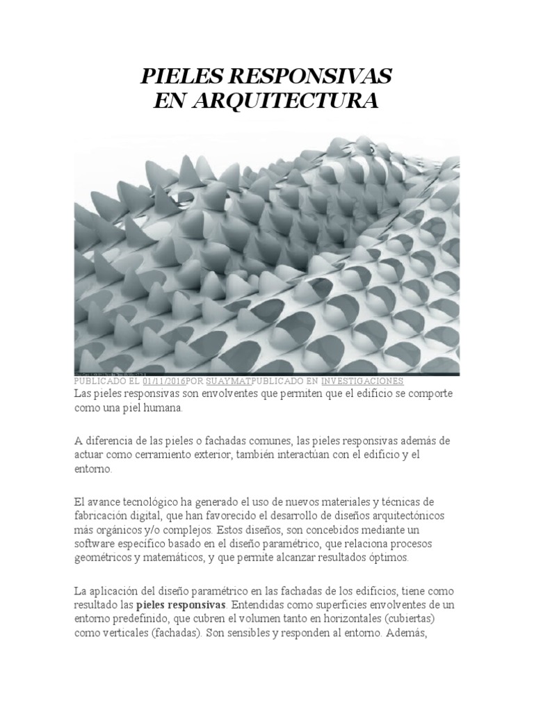 Pieles Responsivas Arquitectura | PDF